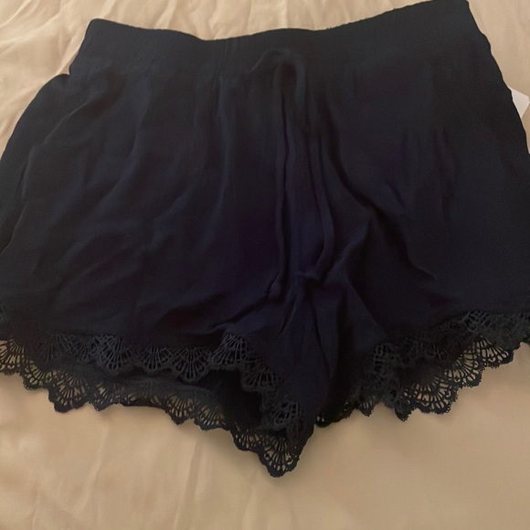 Kingston | Shorts | Nwt Black Soft Shorts Trimmed In Lace | Poshmark